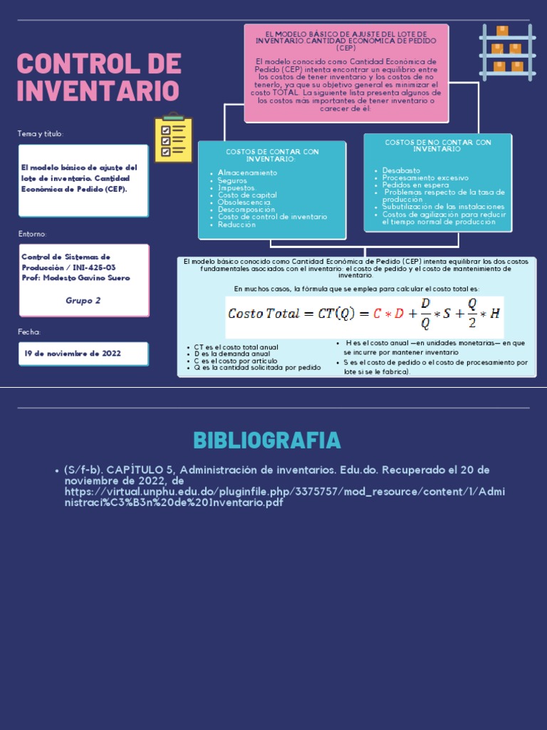 Cantidad Económica de Pedido (CEP) | PDF | Inventario | Economias