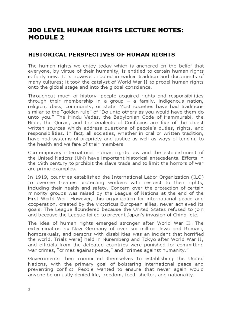 Historical Perspectives on Human Rights | PDF | Human Rights | Geneva ...