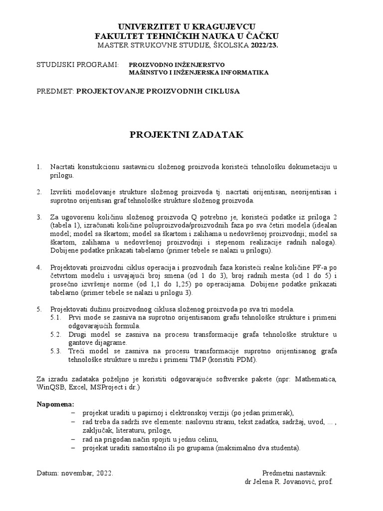 Projektni Zadatak | PDF
