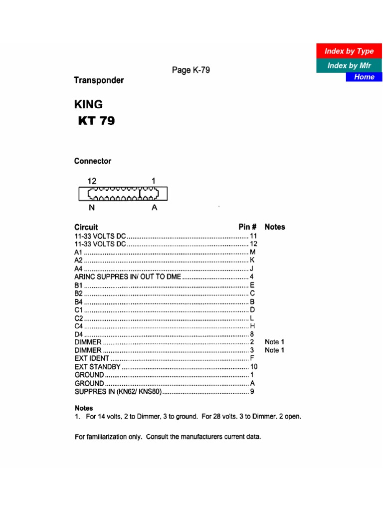 King KT79 Pinout | PDF