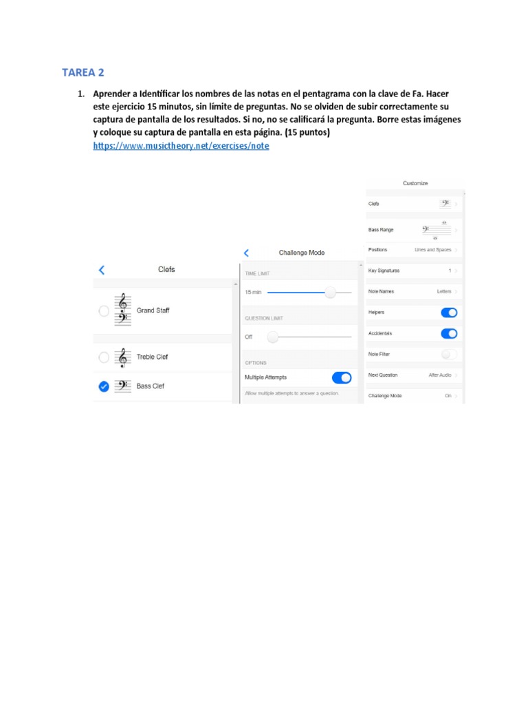 Tarea 2: 1. Aprender A Identificar Los Nombres de Las Notas en El ...