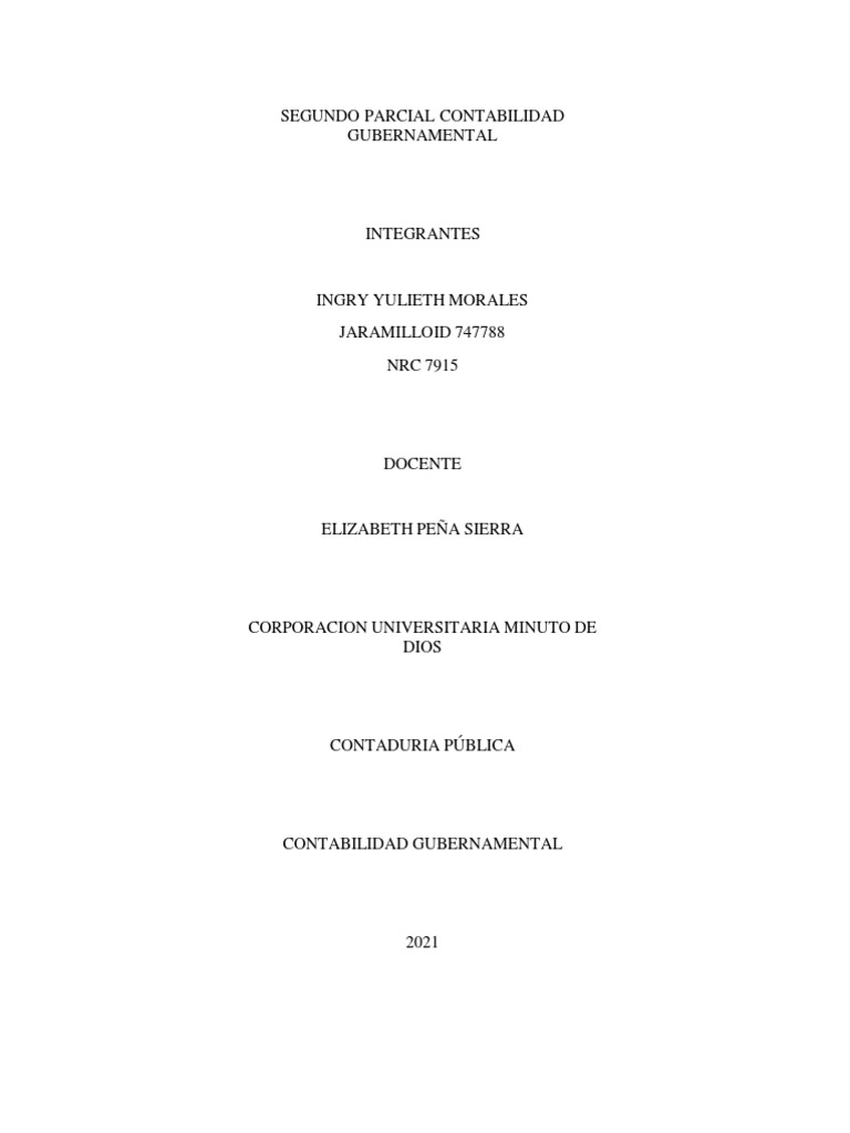 Segundo Parcial Contabilidad Gubernamental | PDF | Contabilidad | Estado financiero
