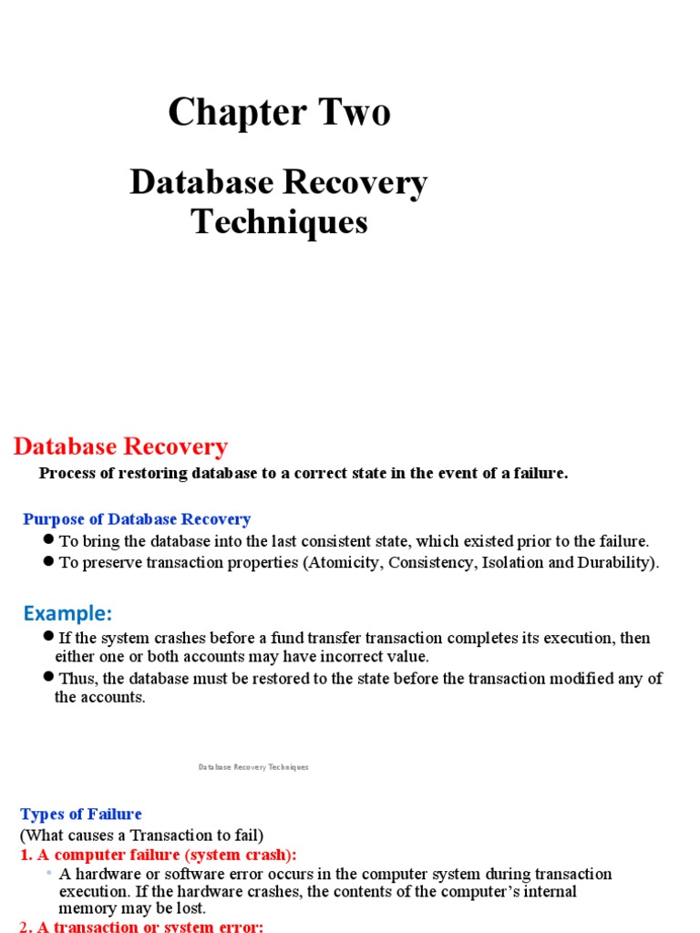 Database Recovery Techniques Explained | PDF | Database Transaction | Information Technology