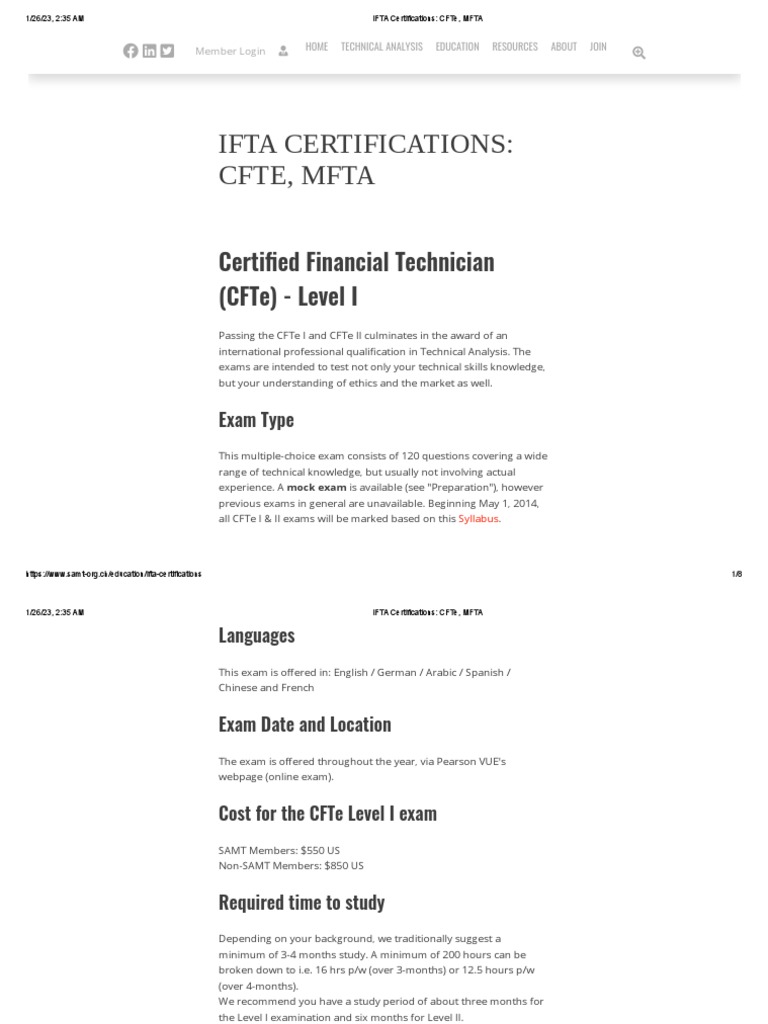 IFTA Certifications - CFTe, MFTA | PDF | Test (Assessment) | Technical ...