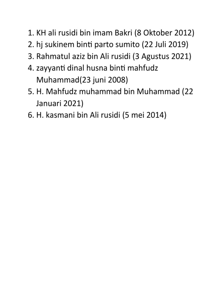 Nama Nama | PDF
