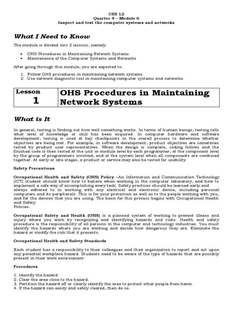TVL Ictcssgrade12 q4 Module6 | PDF | Computer Network | Occupational ...