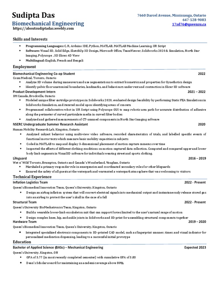 Sudipta Das Resume 01 29 23 Pdf Simulation 3 D Computer Graphics