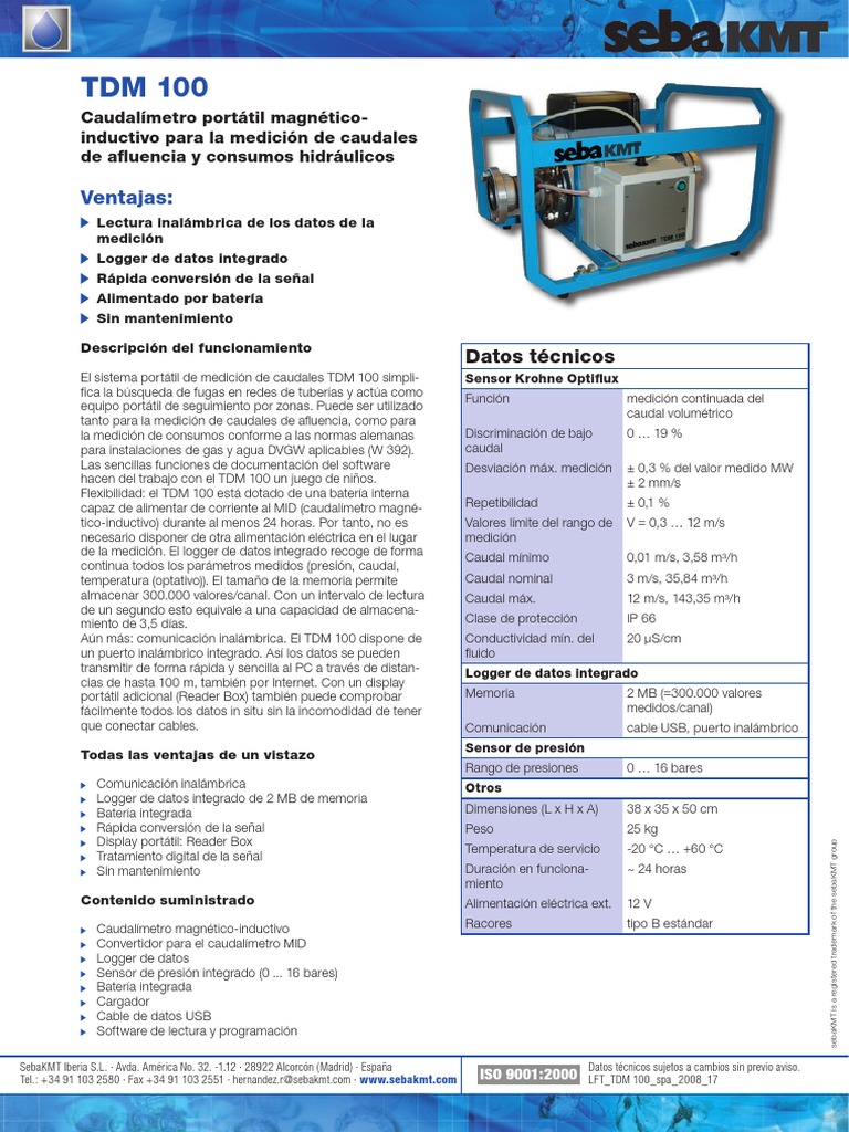 TDM100 Spa 21.4 | PDF | Medición de flujo | Medición
