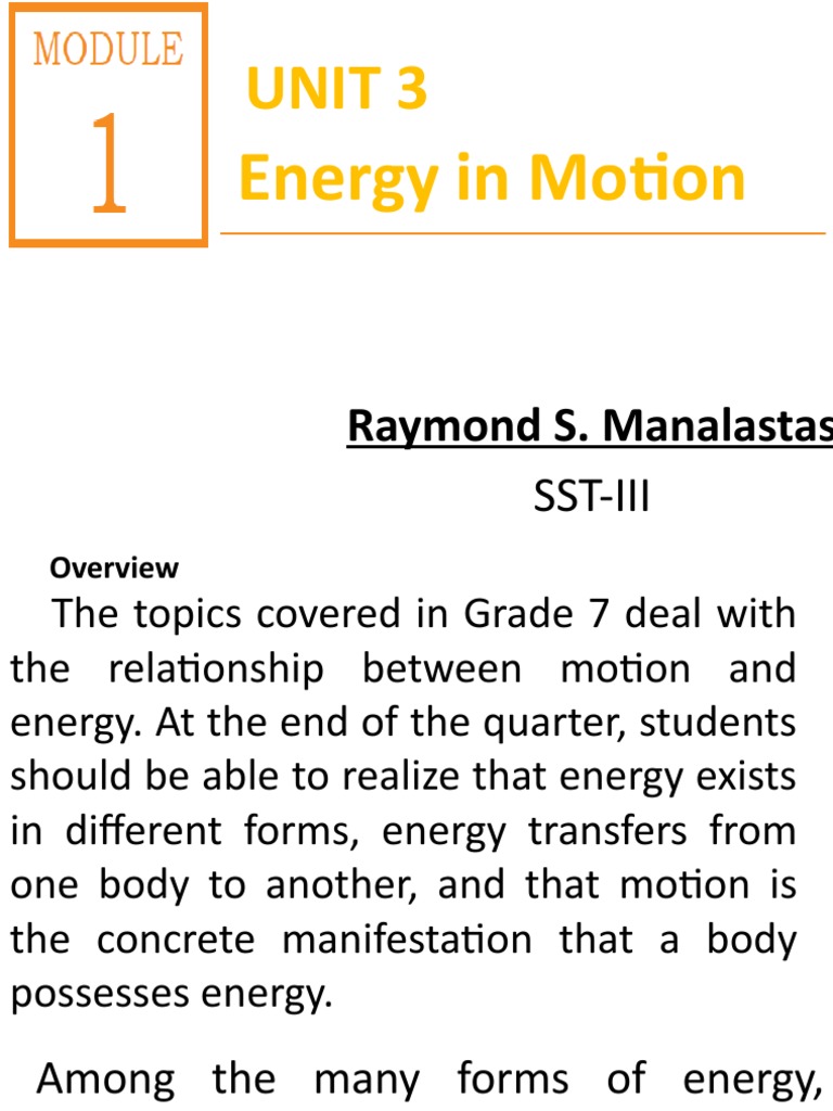 Module 1 Describing Motion | PDF | Speed | Velocity