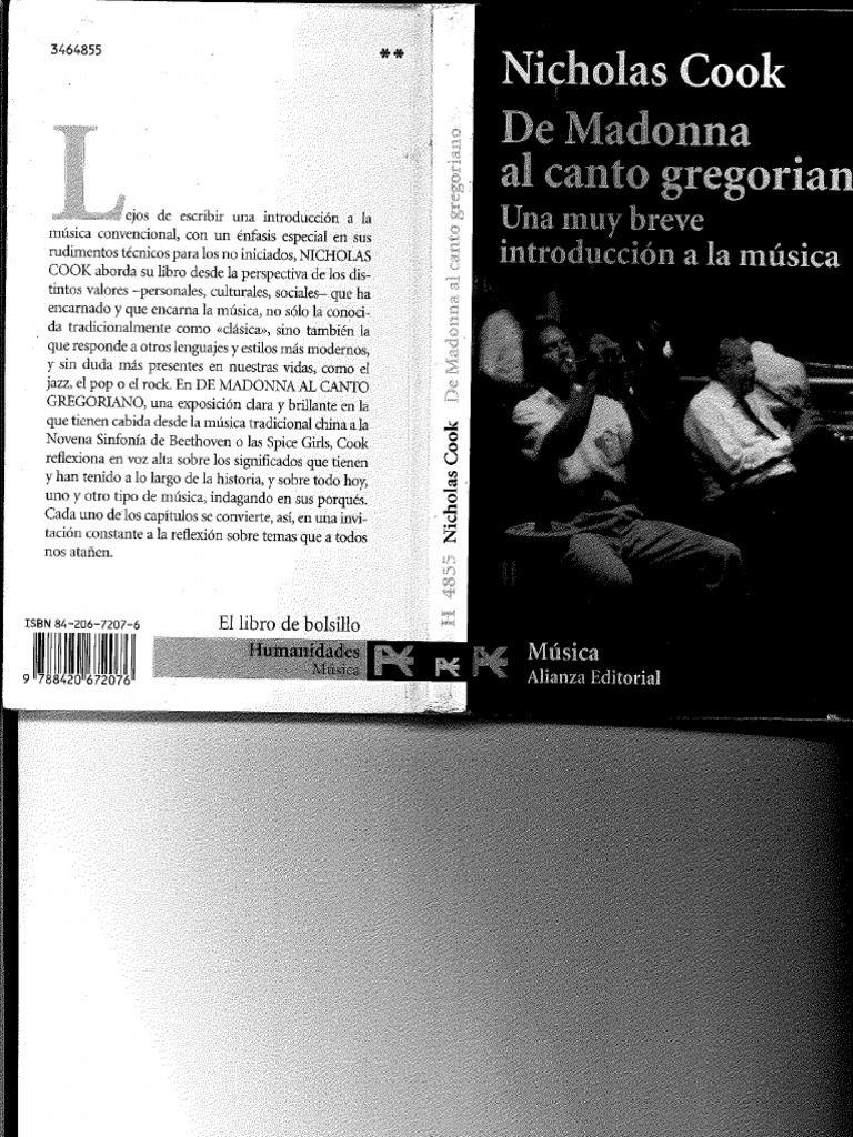 Cook, Nicholas. de Madonna Al Canto Gregoriano | PDF