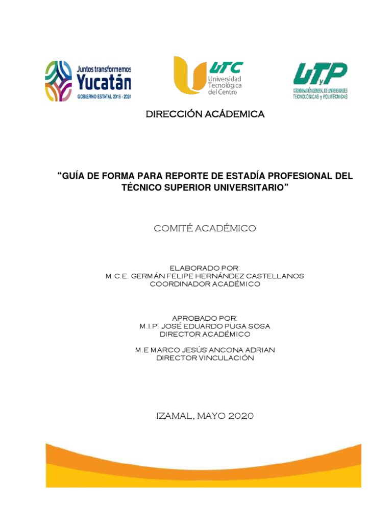 Guia Forma de Reporte de Estadias Profesionales 2020 | PDF | Comillas ...