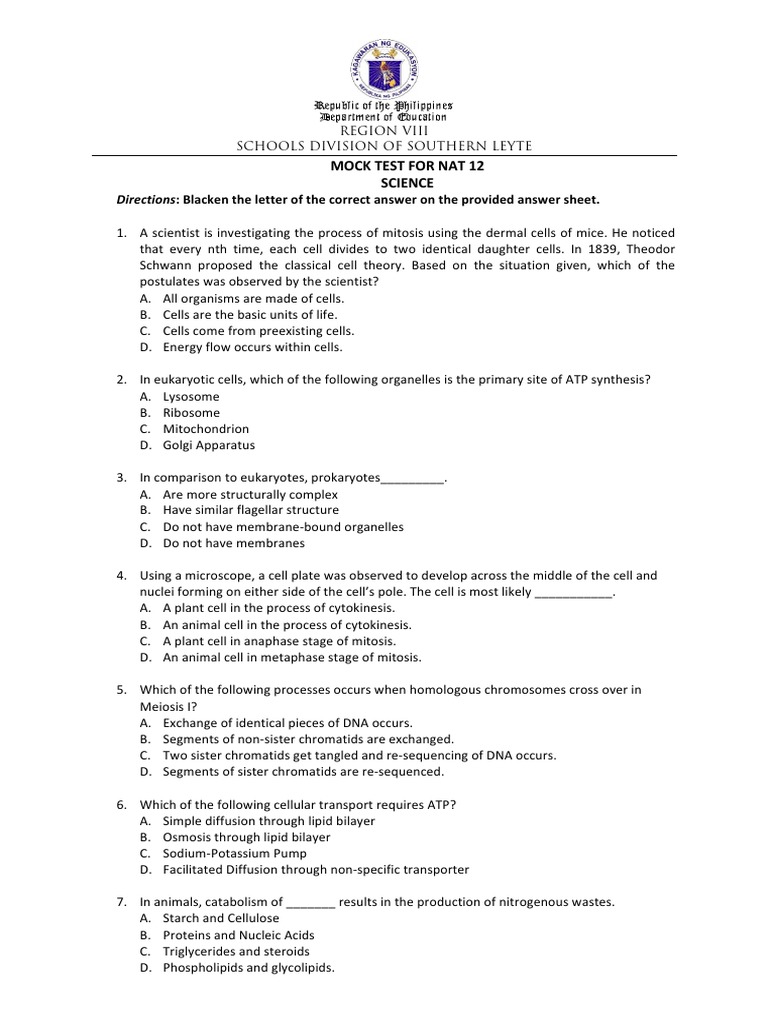 Science-Mock Test | PDF | Cell (Biology) | Capacitance