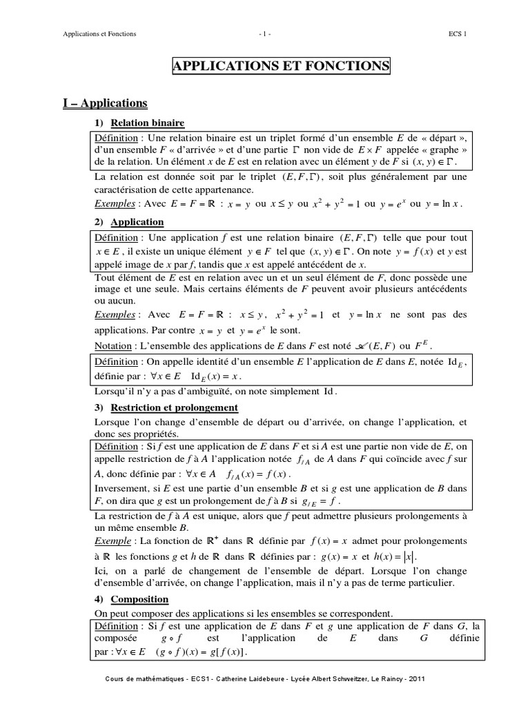 02 Applications Et Fonctions | PDF | Inclusion (mathématiques ...