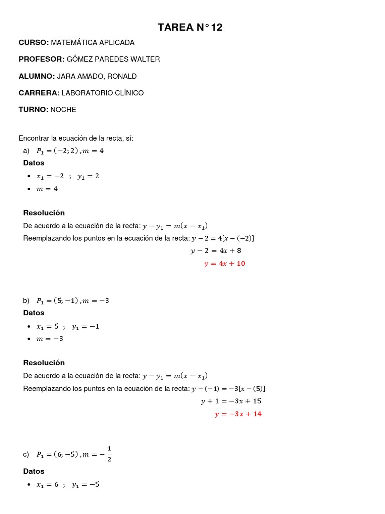 Tarea #12 (Mat. Aplic.) | PDF | Matemáticas | Objetos matemáticos