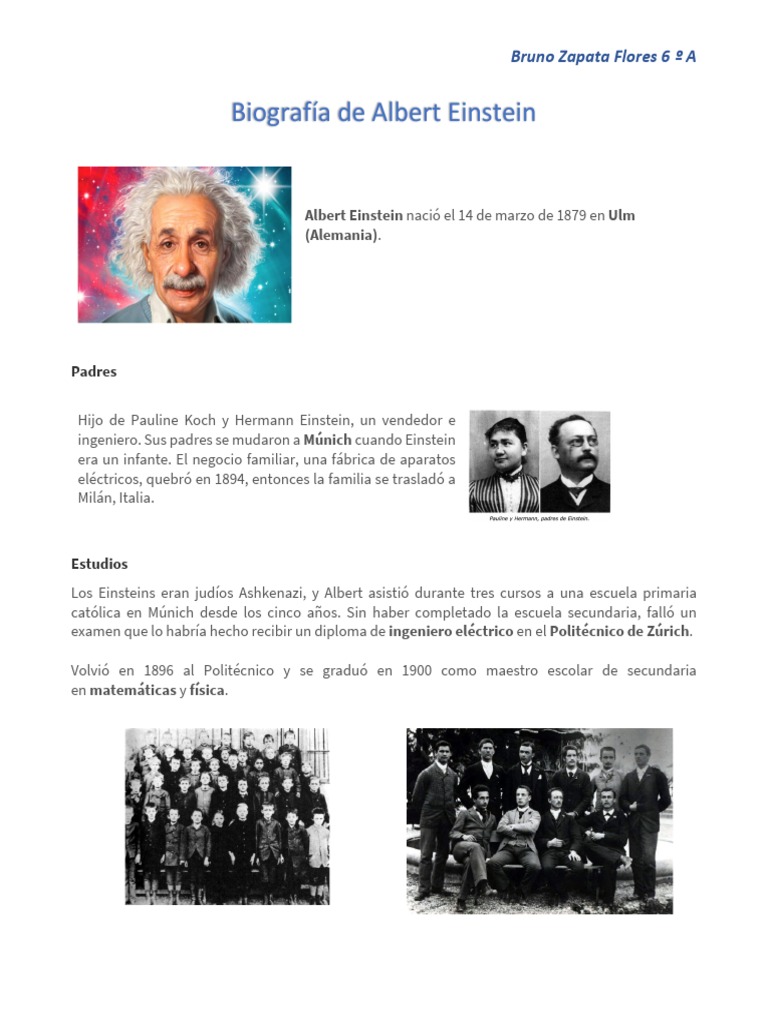 Biografia Albert Einstein | PDF | Albert Einstein | Relatividad general
