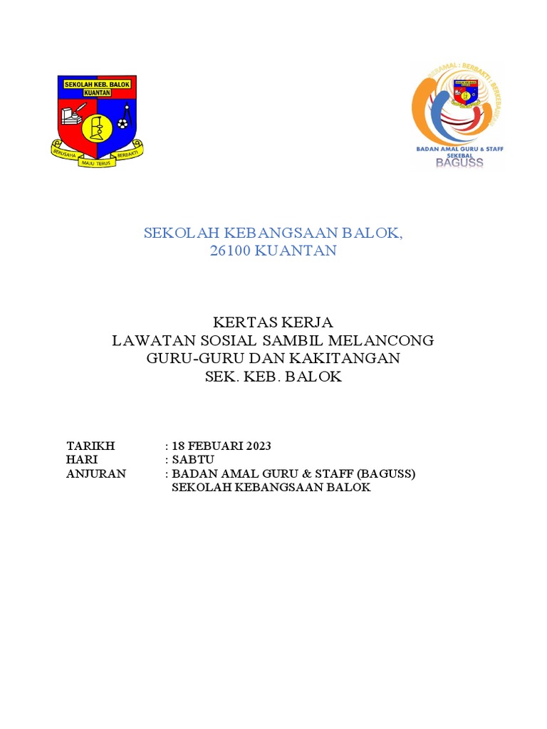 Kertas Kerja Lawatan Guru PPD | PDF