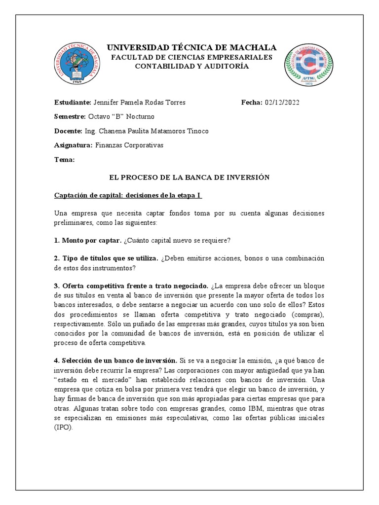 Deber 2-12-22 | PDF | Compartir (Finanzas) | Banca de inversión