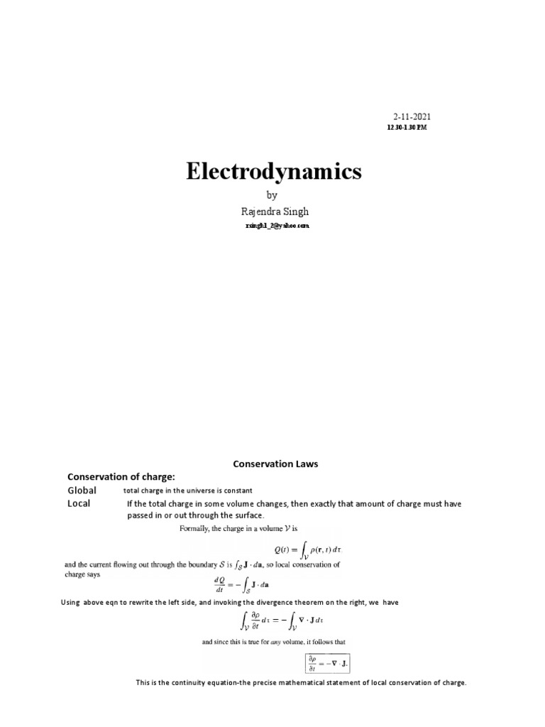 Lect 23 | PDF | Momentum | Electric Charge
