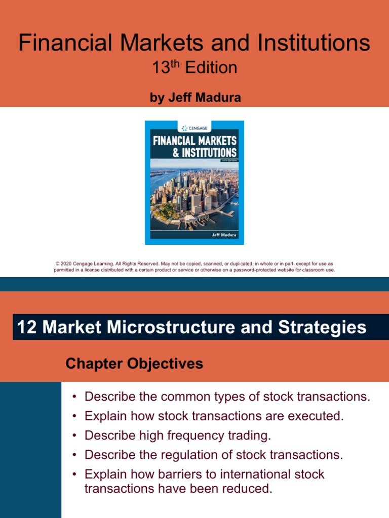 12 Market Microstructure and Strategies | PDF | Short (Finance) | Stocks