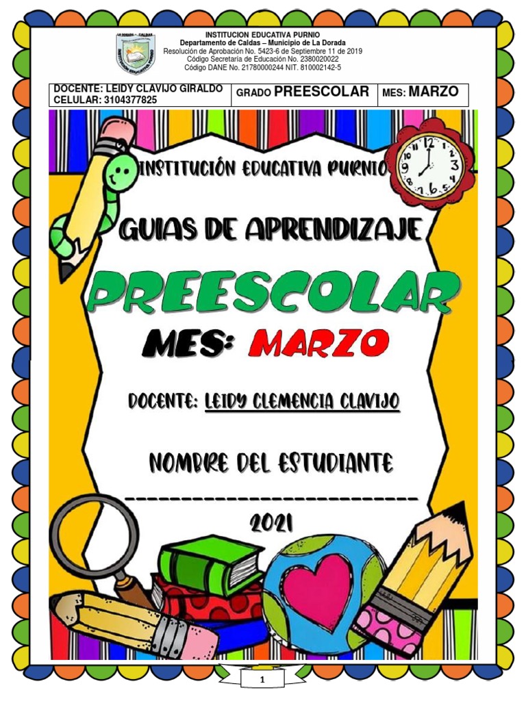 Actividades Preescolares de Marzo | PDF | Educación de la primera ...
