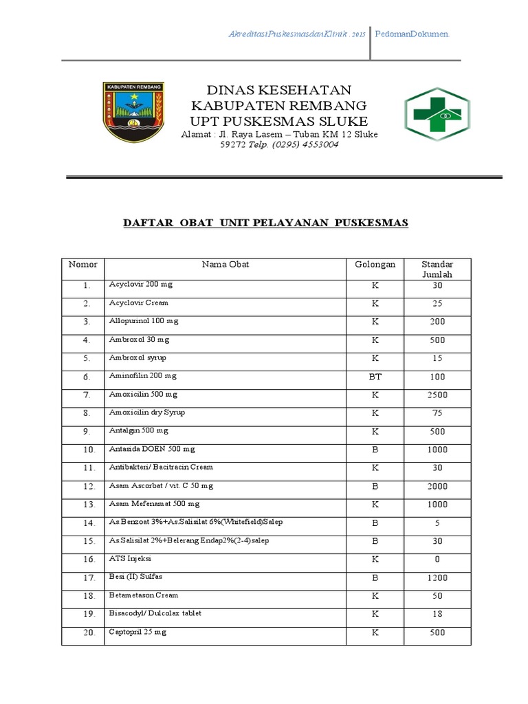 Daftar Obat Pelayanan | PDF | Clinical Medicine | Drugs