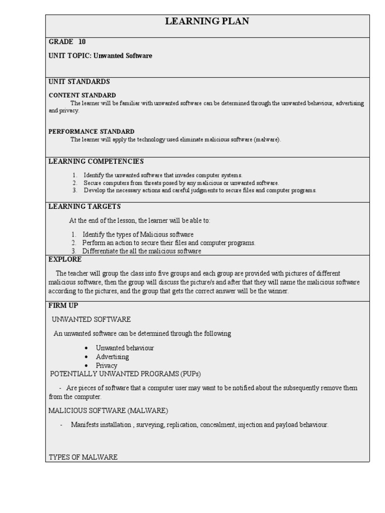 EFDT Learning Plan | PDF | Malware | Computer Virus