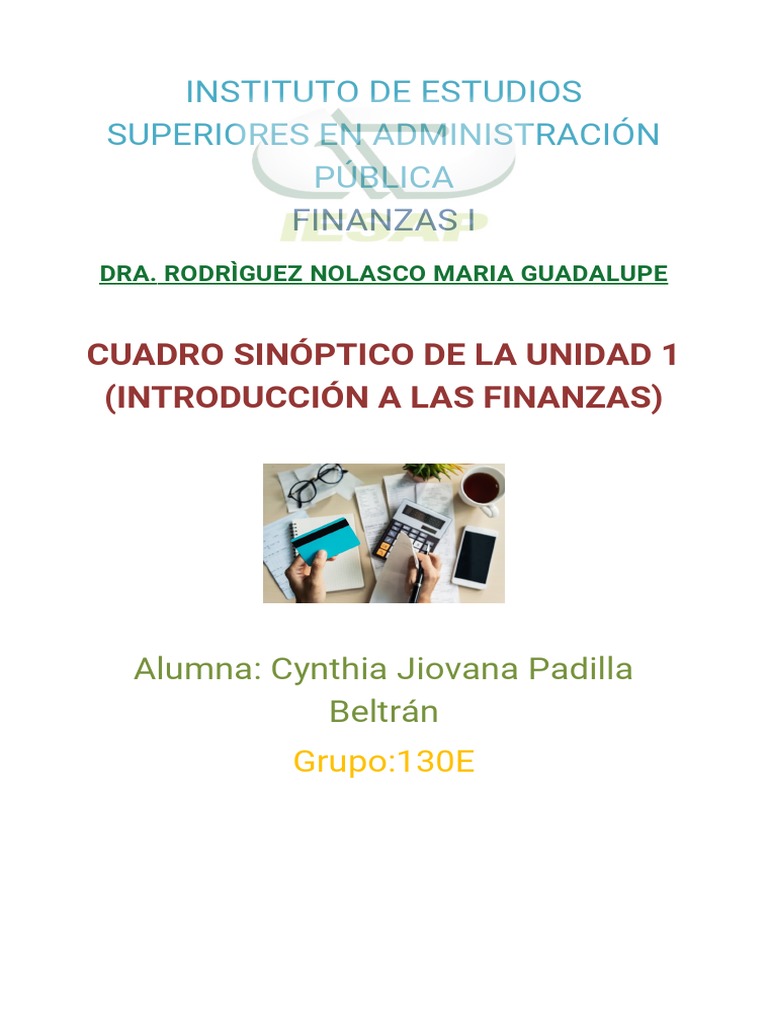 Cuadro Sinoptico Introduccion A Las Finanzas | PDF | Economias | Business
