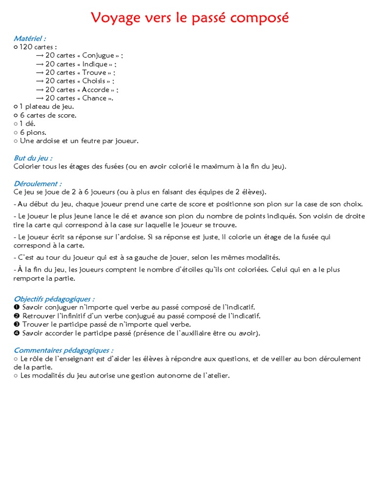 Voyage Vers Le Passe Compose | PDF | Verbe | Phrase