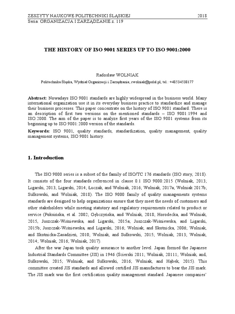 History of ISO 9001 Standards | PDF | Technology & Engineering