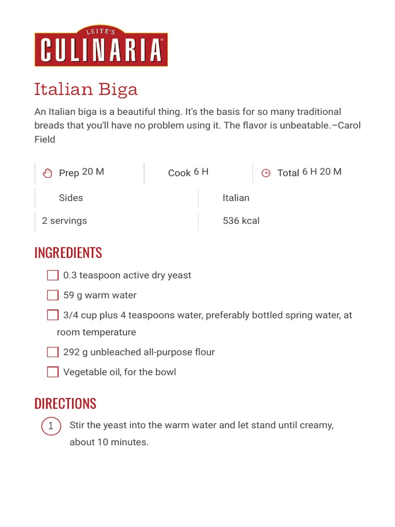 Italian Biga - Leite's Culinaria | PDF | Cooking, Food & Wine