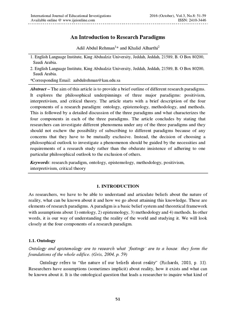 Understanding Research Paradigms | PDF | Positivism | Reality