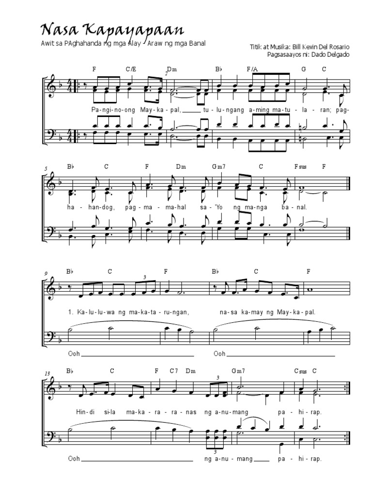 Nasa Kapayapaan SATB Arrg Dado Delgado | PDF Nasa Kapayapaan SATB Arrg Dado Delgado | PDF