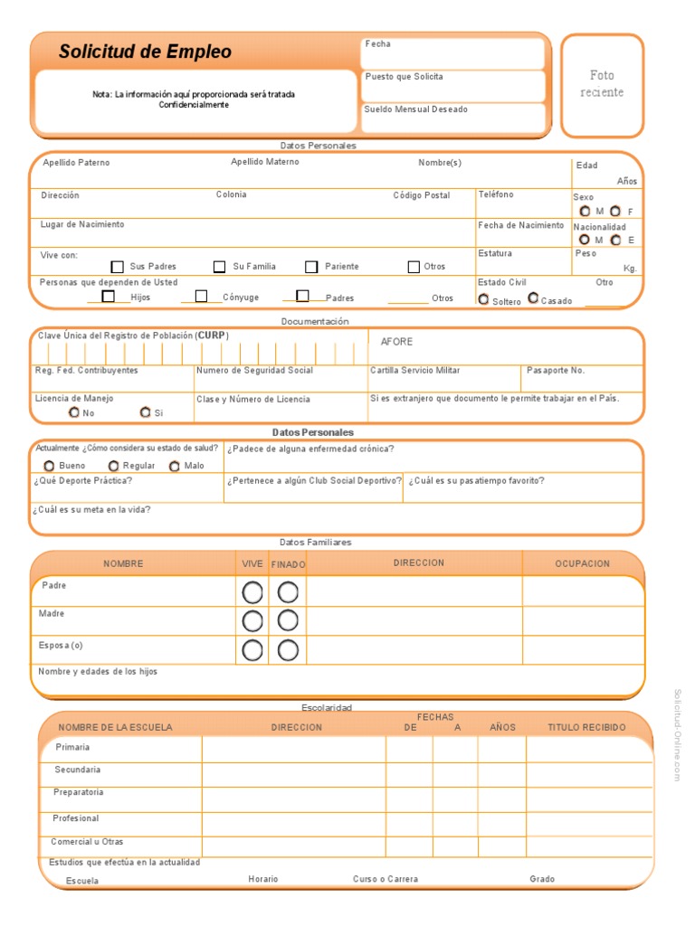 Solicitud de Empleo | PDF