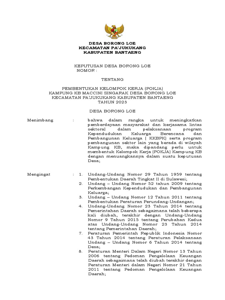 Desa Borong Loe | PDF | Pengelolaan Keuangan & Uang | Griya & Taman