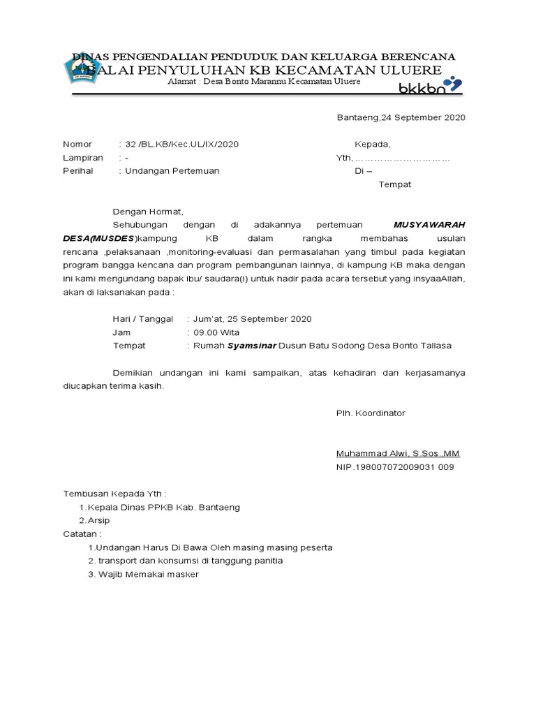 Undangan Musdes | PDF