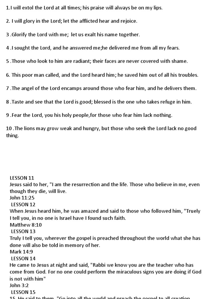 Verses To Print | PDF