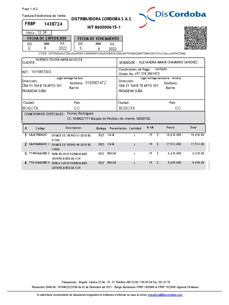 FRBP 1438724: Fecha de Vencimiento Fecha de Expedicion | PDF ...