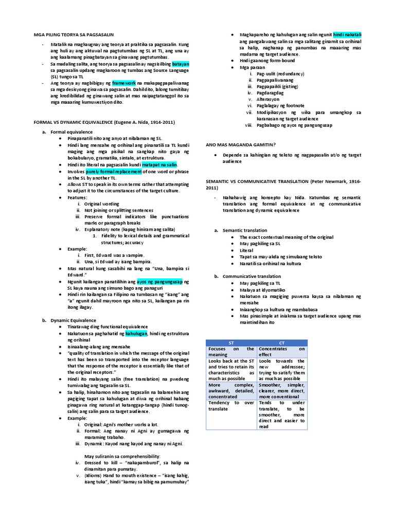 Filipino Reviewer | PDF