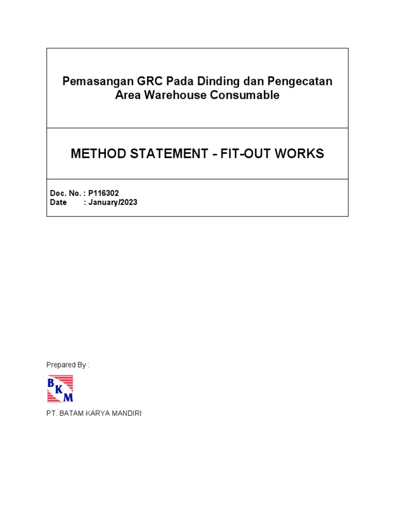 Method Statement GRC New Rev1 | PDF