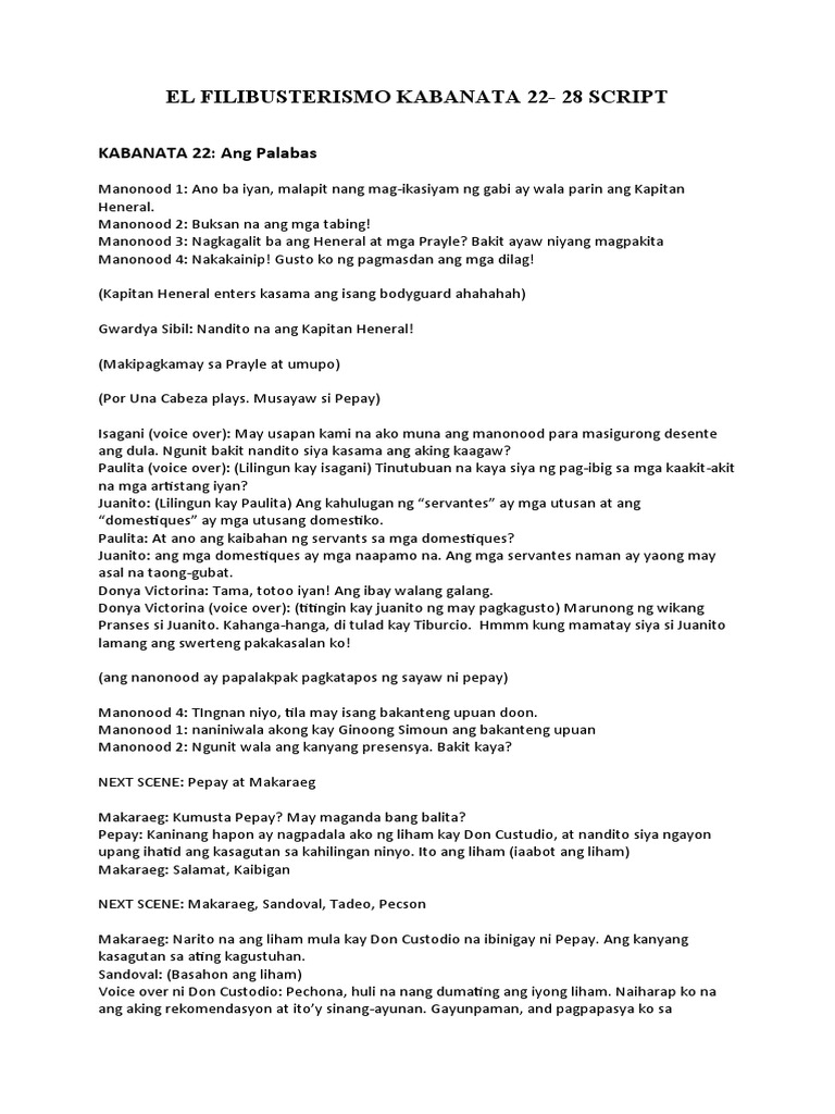 El Filibusterismo Kabanata 22 | PDF
