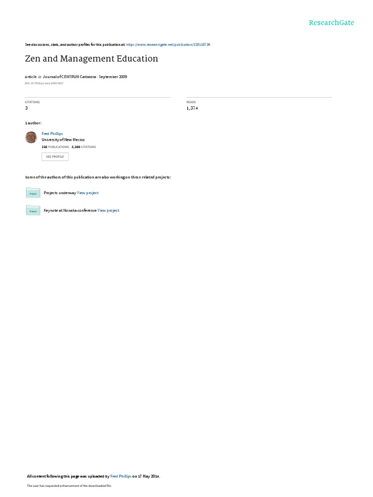 Zen and Management Education | PDF | Zen | Meditation