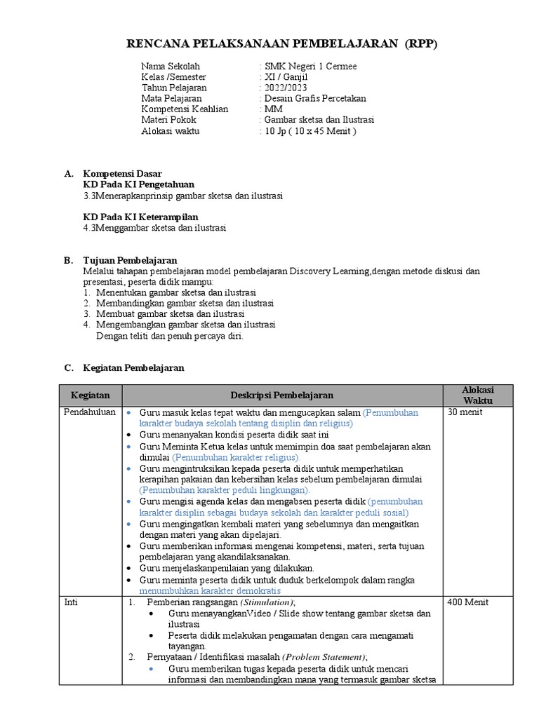 C3.1 RPP Desain Grafis Percetakan | PDF
