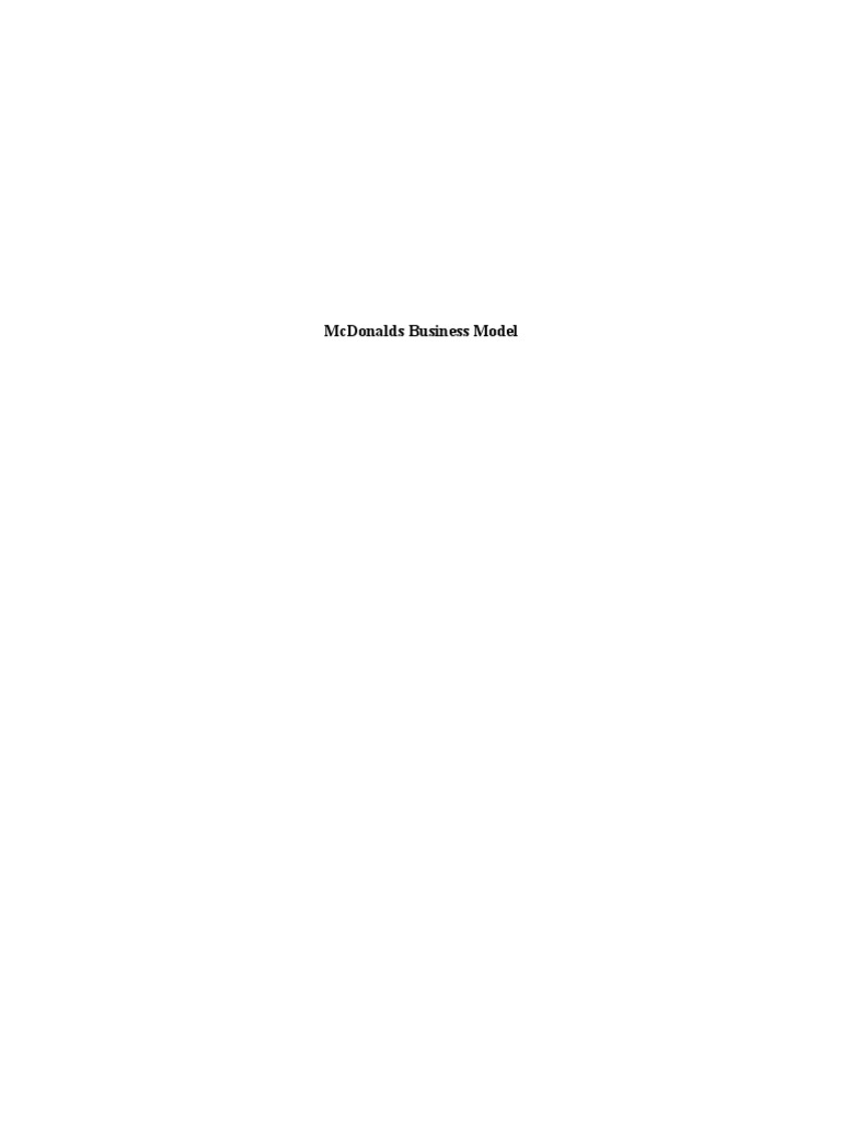 McDonald's Franchise Revenue Model | PDF | Business
