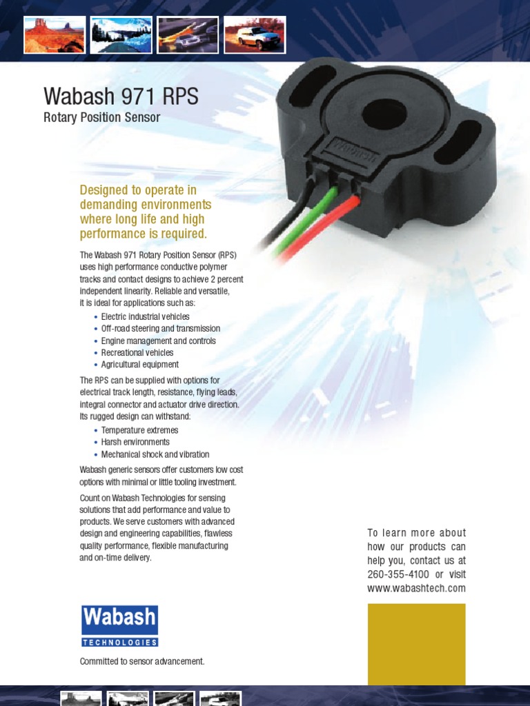 Wabash 971 RPS Rotary Position Sensor Technical Specs | PDF ...