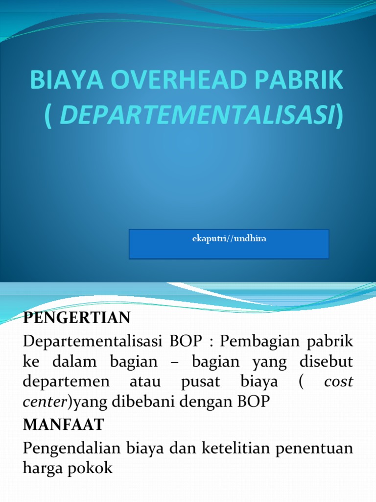 Departementalisasi BOP | PDF