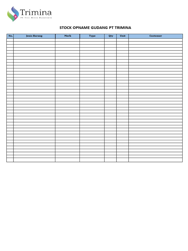 Form Stock Opname | PDF