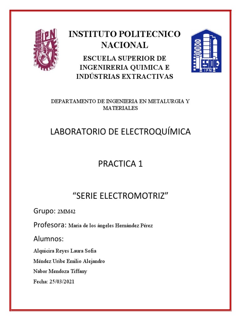 2MM42 Practica 1 Electroquimica | PDF | Redox | Cobre