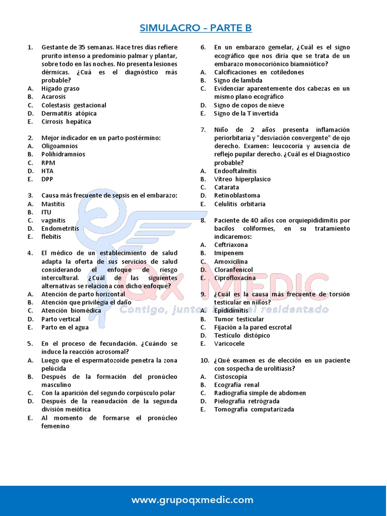 Rm22 Simulacro Dominical - 06 Marzo (Parte B) - Sin Claves (Versión Corta) | PDF | Vejiga ...