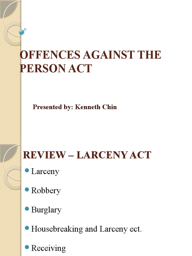 Offences Against the Person Act Review | PDF | Assault | Manslaughter