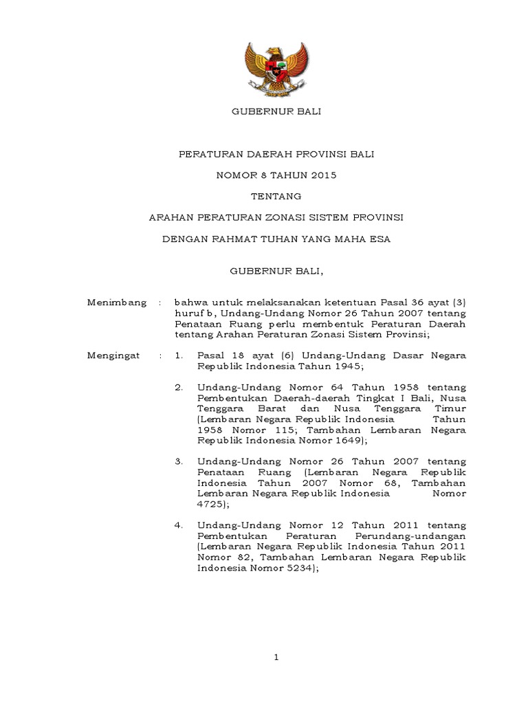 Perda Bali-No-8-Tahun-2015-Tentang-Arahan-Peraturan-Zonasi-Sistem ...